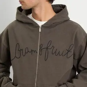BRAM'S FRUIT Garden Hose Chain Stitch Zip Hoodie