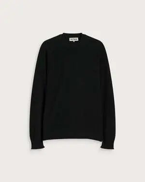 PITTARI Usk Lambswool Roll Collar Jumper - Black