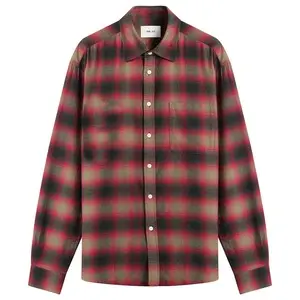 Nn07 Deon Check Flannel Shirt - Red Check