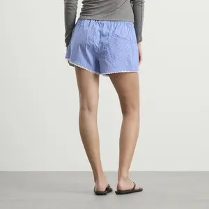 Good American Poplin Lace Trimmed Boxer Shorts