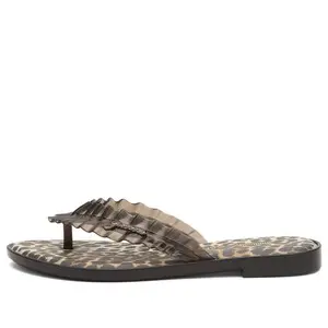 Melissa X Ganni Leopard Flip Flop Slim - Black