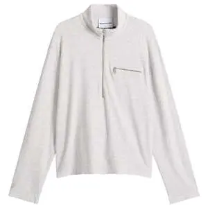 MKI MIYUKI ZOKU Towelling Quarter Zip Sweatshirt - Ash