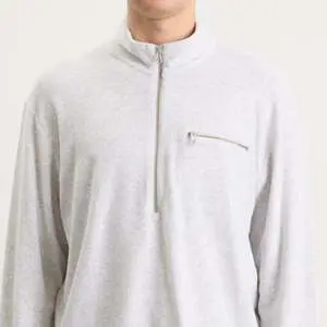 MKI MIYUKI ZOKU Towelling Quarter Zip Sweatshirt