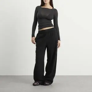 SKIMS Sheer Modal Long Sleeve Wide Neck Top