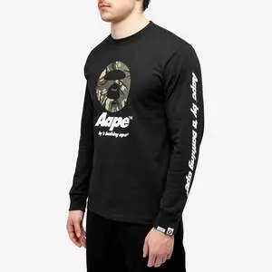 AAPE BY *A BATHING APE New Face Long Sleeve T-shirt