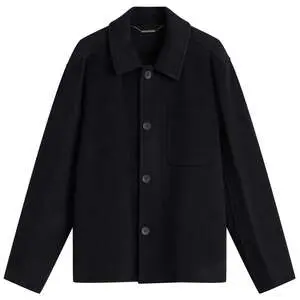 PERCIVAL Double Faced Wool Overshirt - Navy