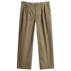 BEAMS 2 Pleat Chino - Olive