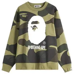 A BATHING APE Giant 1st Camo Bathing Ape Crew Sweatshirt - Green