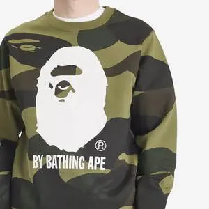 A BATHING APE Giant 1st Camo Bathing Ape Crew Sweatshirt