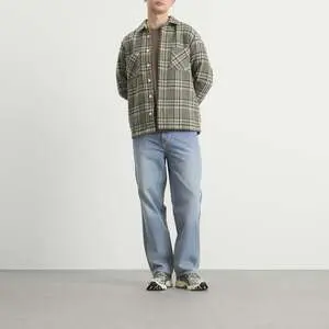 WAX LONDON Whiting Check Wool Blend Overshirt