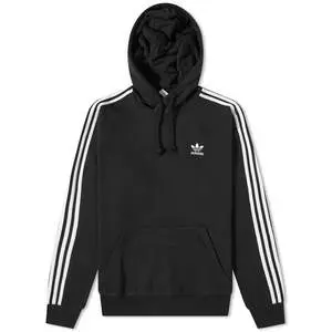Adidas 3 Stripe Hoodie - Black