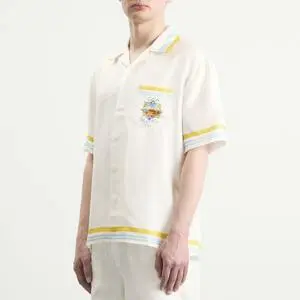 Casablanca Tennis Landscape Cuban Collar Shirt