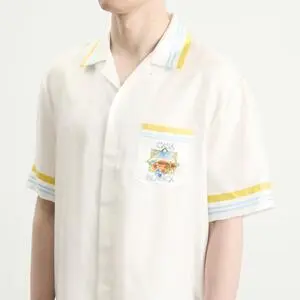 Casablanca Tennis Landscape Cuban Collar Shirt
