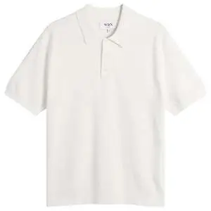 WAX LONDON Naples Retro Diamond Knit Polo - Ecru