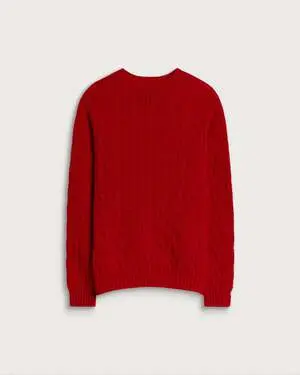 Barbour Scottish Made Cable Crew - Red