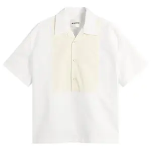 JIL SANDER Boxy Fit Bowling Contrast Colour Shirt - Latte