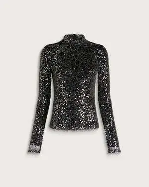 Isabel Marant Étoile Toile Lou Sequin Long Sleeve Top