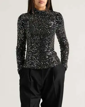 Isabel Marant Étoile Toile Lou Sequin Long Sleeve Top