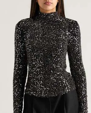 Isabel Marant Étoile Toile Lou Sequin Long Sleeve Top