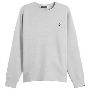 A BATHING APE One Point Crew Neck Sweatshirt - Grey