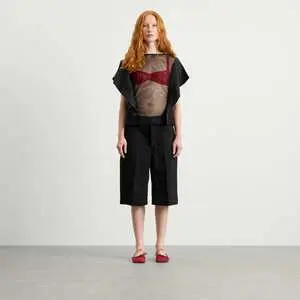 Simone Rocha Boxy Sheer Panel Top