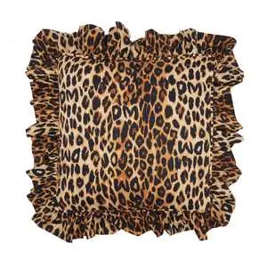 DAMSON MADDER Ruffle Square Cushion - Leopard