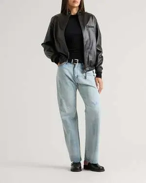 Auralee Sheer Rib Long Sleeve Top