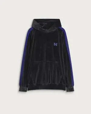 Needles Velour Track Hoodie - Charcoal