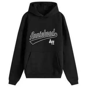 ANNIE HOOD Baseball Hoodie - Black