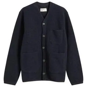 Universal Works Wool Fleece Cardigan - Navy