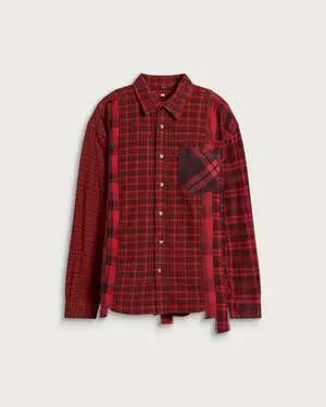 Needles 7 Cuts Overdyed Flannel Shirt - Red