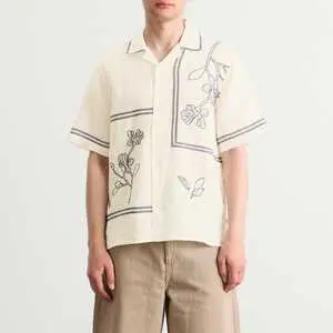 WAX LONDON Didcot Grid Flowers Vacation Shirt