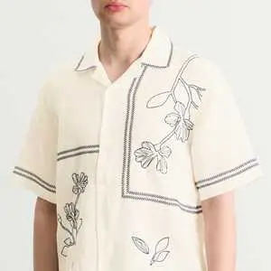 WAX LONDON Didcot Grid Flowers Vacation Shirt