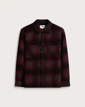 WAX LONDON Whiting Wool Blend Elm Check Overshirt - Red/black