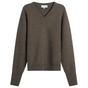 Studio Nicholson Loch Cashmere Wool V Neck Jumper - Mouse