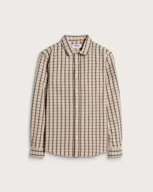 WAX LONDON Shelly Dobby Check Shirt - Ecru/red