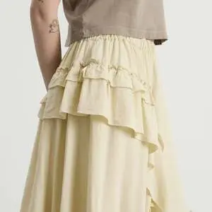 You Must Create Draped Midi Skirt