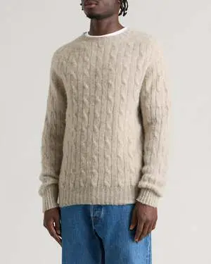 DRAKE'S Brushed Shetland Cable Jumper