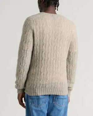 DRAKE'S Brushed Shetland Cable Jumper