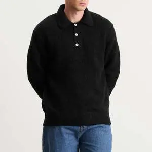 Norse Projects Rasmus Brushed Knit Polo - Black