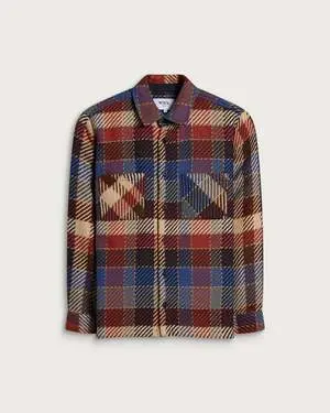 WAX LONDON Whiting Pike Check Overshirt - Rust/multi