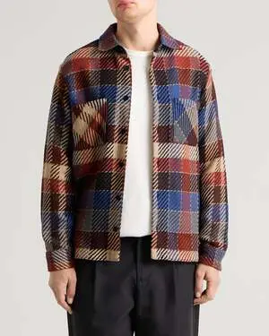 WAX LONDON Whiting Pike Check Overshirt - Rust/multi