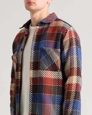 WAX LONDON Whiting Pike Check Overshirt - Rust/multi