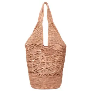ANINE BING Leah Logo Hobo Bag - Pink