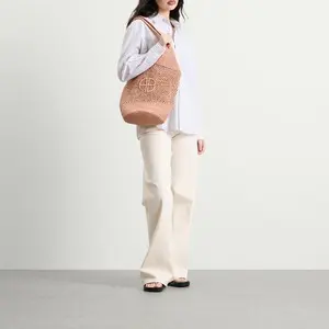 ANINE BING Leah Logo Hobo Bag