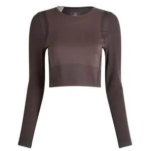 On Studio Knit Lg-t Crop - Pebble/black