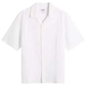 WAX LONDON Didcot Double Weave Grid Vacation Shirt - Ecru