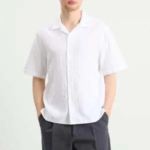 WAX LONDON Didcot Double Weave Grid Vacation Shirt