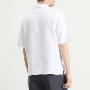 WAX LONDON Didcot Double Weave Grid Vacation Shirt