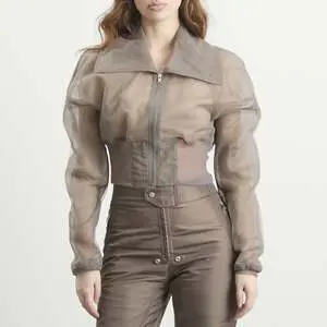 Rick Owens Dracucollar Cropped Bomber Jacket